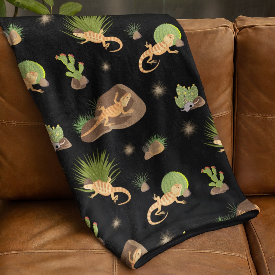 Bearded Dragon Lizard Blanket, Reptile Lover Gift, Velveteen Plush ...