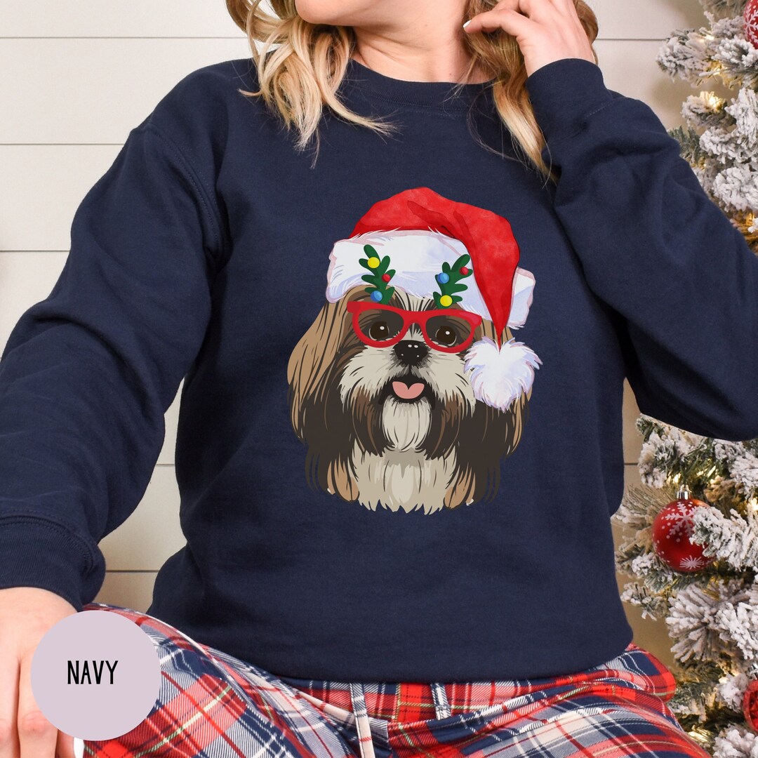 Shih Tzu Christmas Sweatshirt, Shih Tzu Dog Mom Shirt, Shih Tzu Gift ...