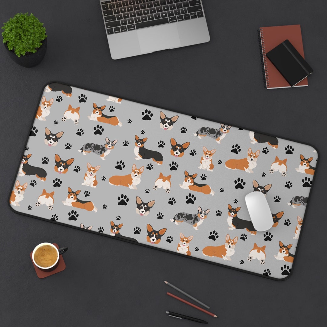 Corgi Desk Mat, Home Office Decor, Large Gaming Mousepad, Dog Mom ...