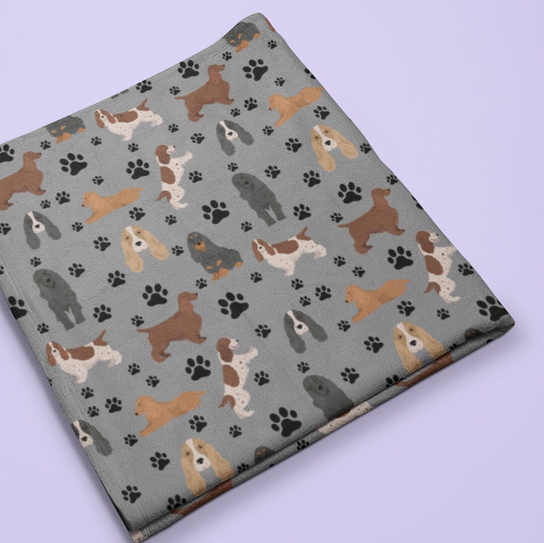 English Cocker Spaniel Blanket, Dog Mom Gift, Velveteen Plush, Sherpa ...