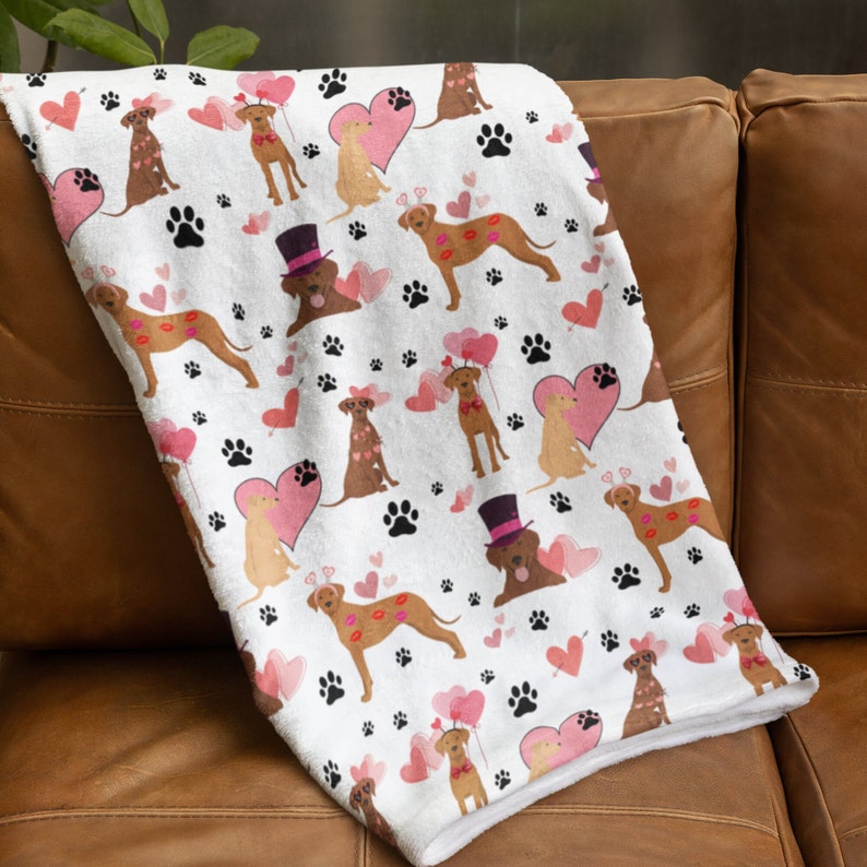 Rhodesian Ridgeback Valentines Day Blanket, Velveteen Plush, Couch ...