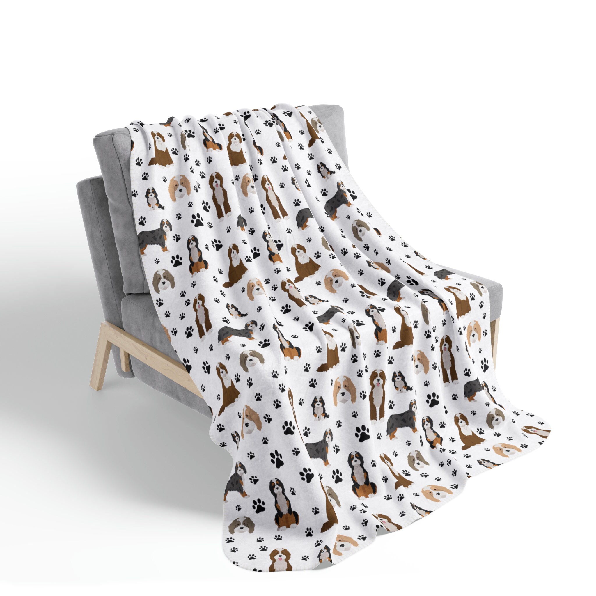 Bernedoodle Blanket, Bernedoodle Gift for Dog Mom, Velveteen Plush ...