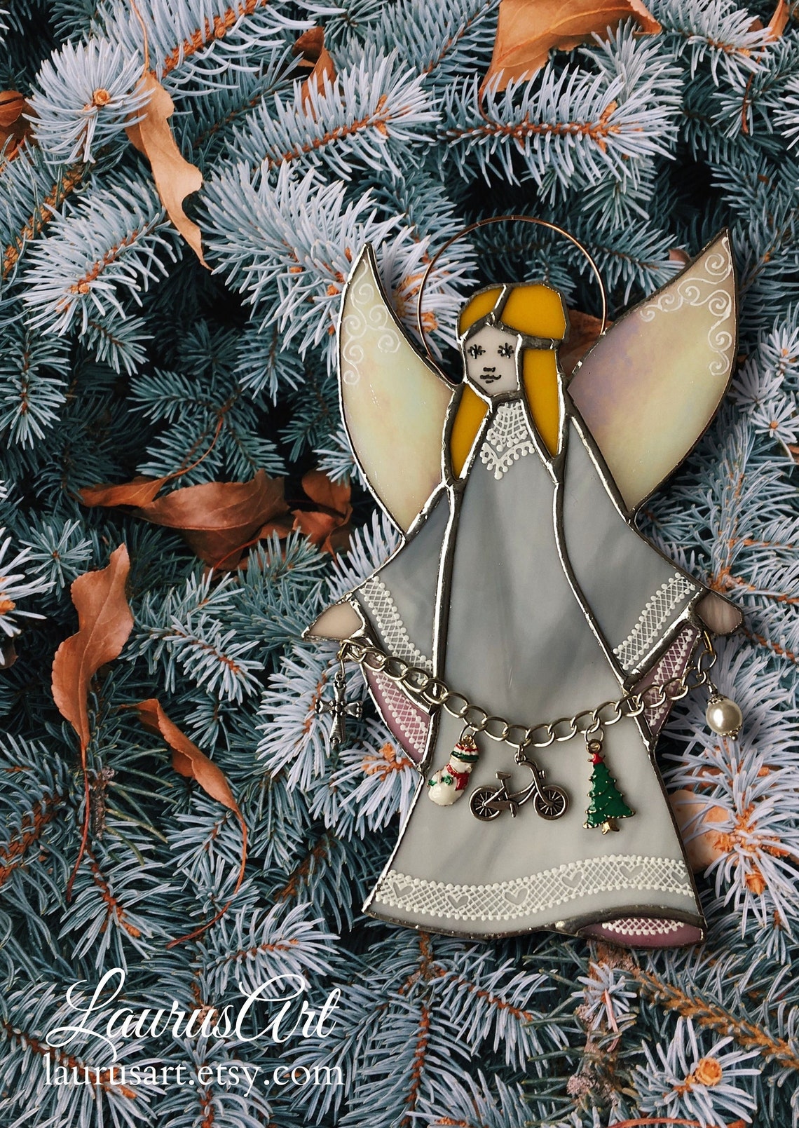 Decorative Stained Glass Angel Sun Catcher Lovely Christmas - Etsy