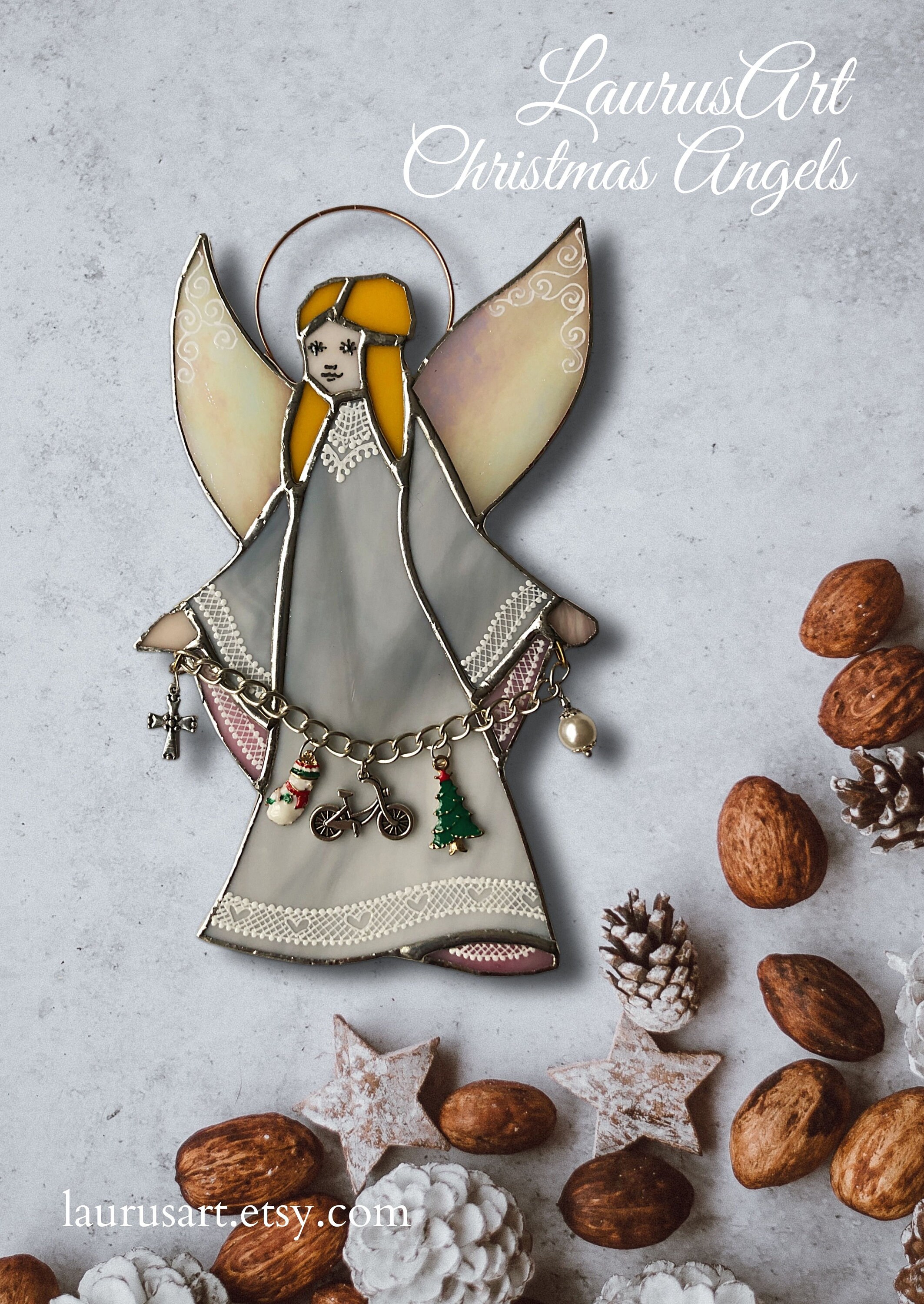 Decorative Stained Glass Angel Sun Catcher Lovely Christmas - Etsy