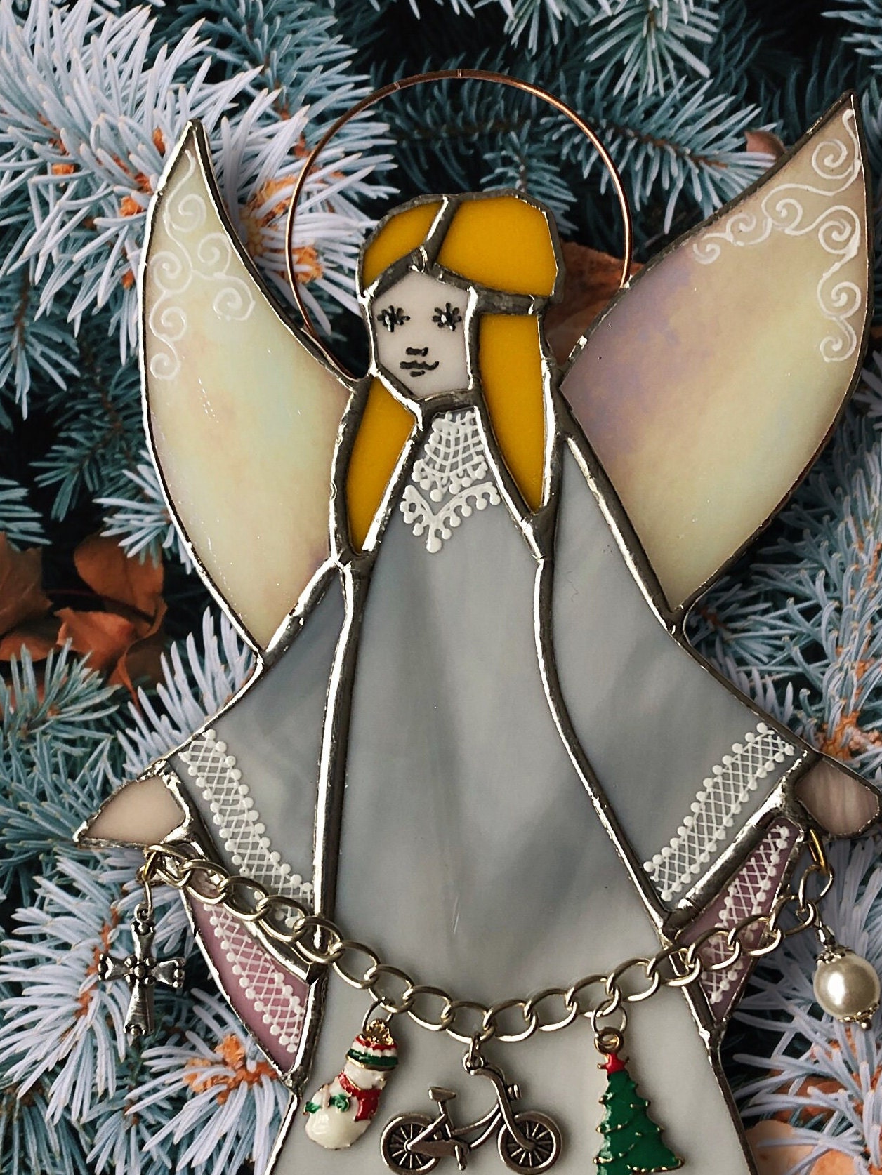 Decorative Stained Glass Angel Sun Catcher Lovely Christmas - Etsy