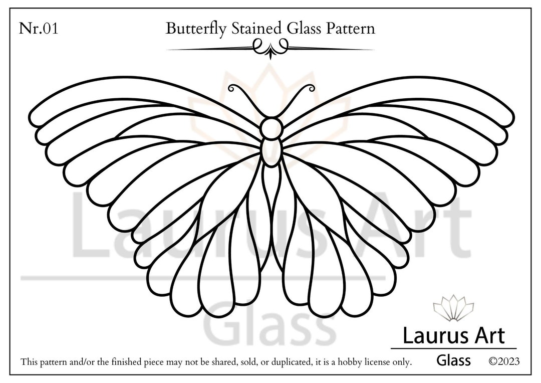 Butterfly Stained Glass Pattern, PDF, Printable Butterfly Pattern ...