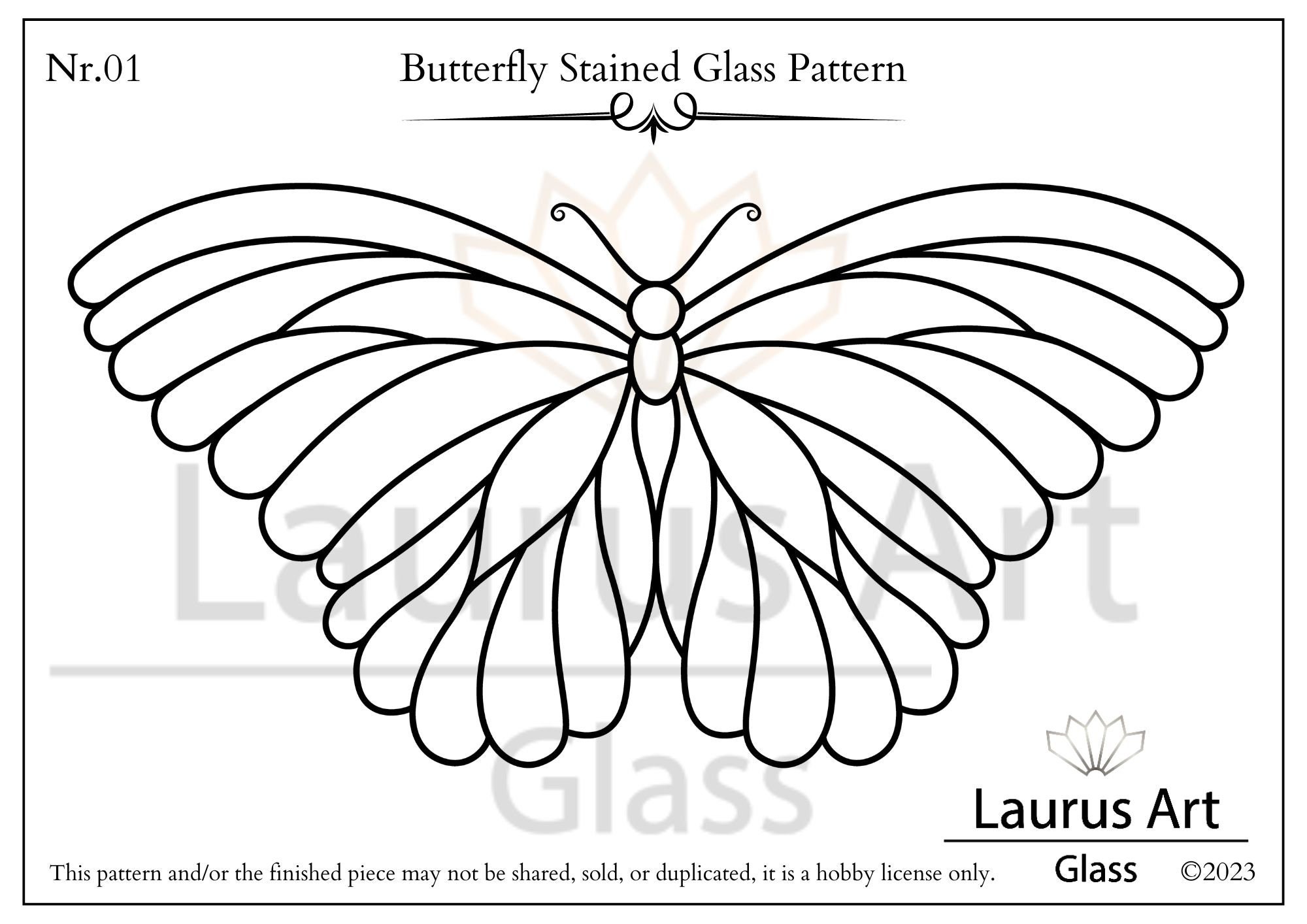 Butterfly Stained Glass Pattern, PDF, Printable Butterfly Pattern ...