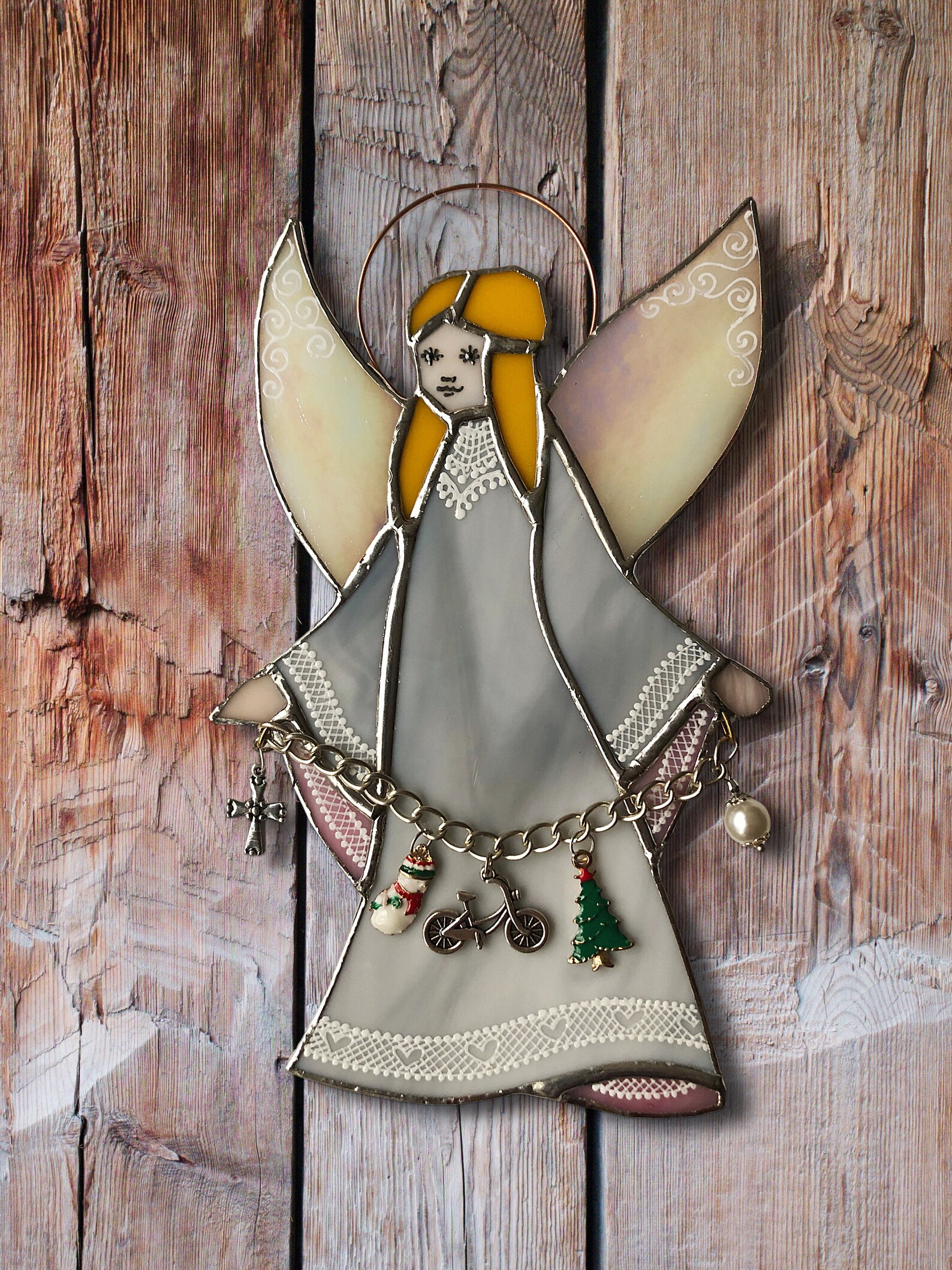 Decorative Stained Glass Angel Sun Catcher Lovely Christmas - Etsy