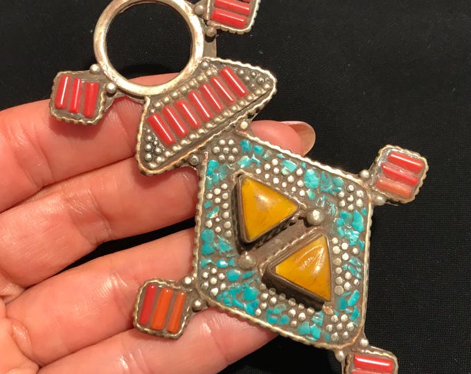 Moroccan Pendant , Southern Moroccan Cross Necklace , Moroccan Berber ...