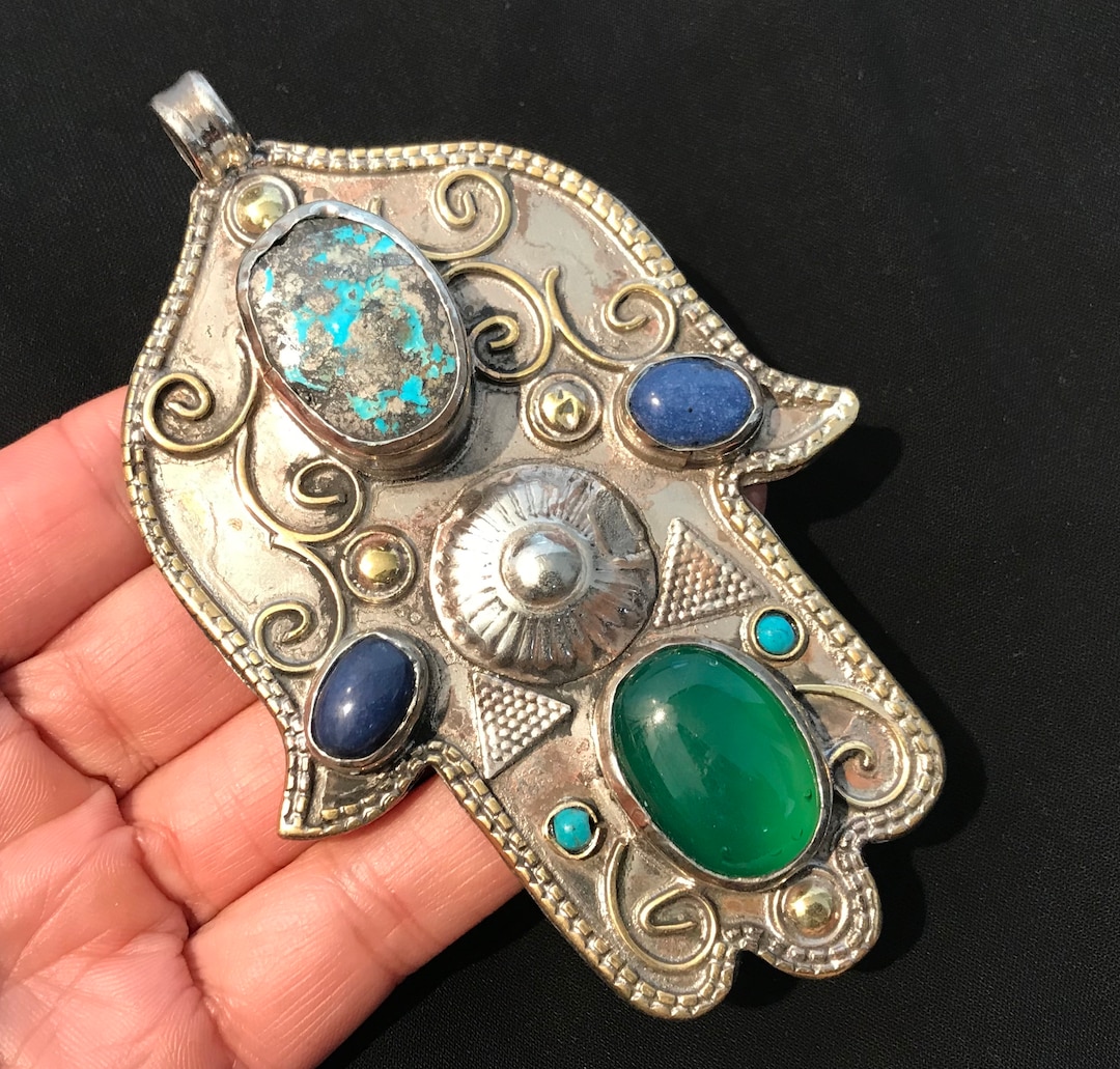 Khamsa Pendant,khamsa Hands of Fatima,protection Pendent,khamsa Jewelry ...
