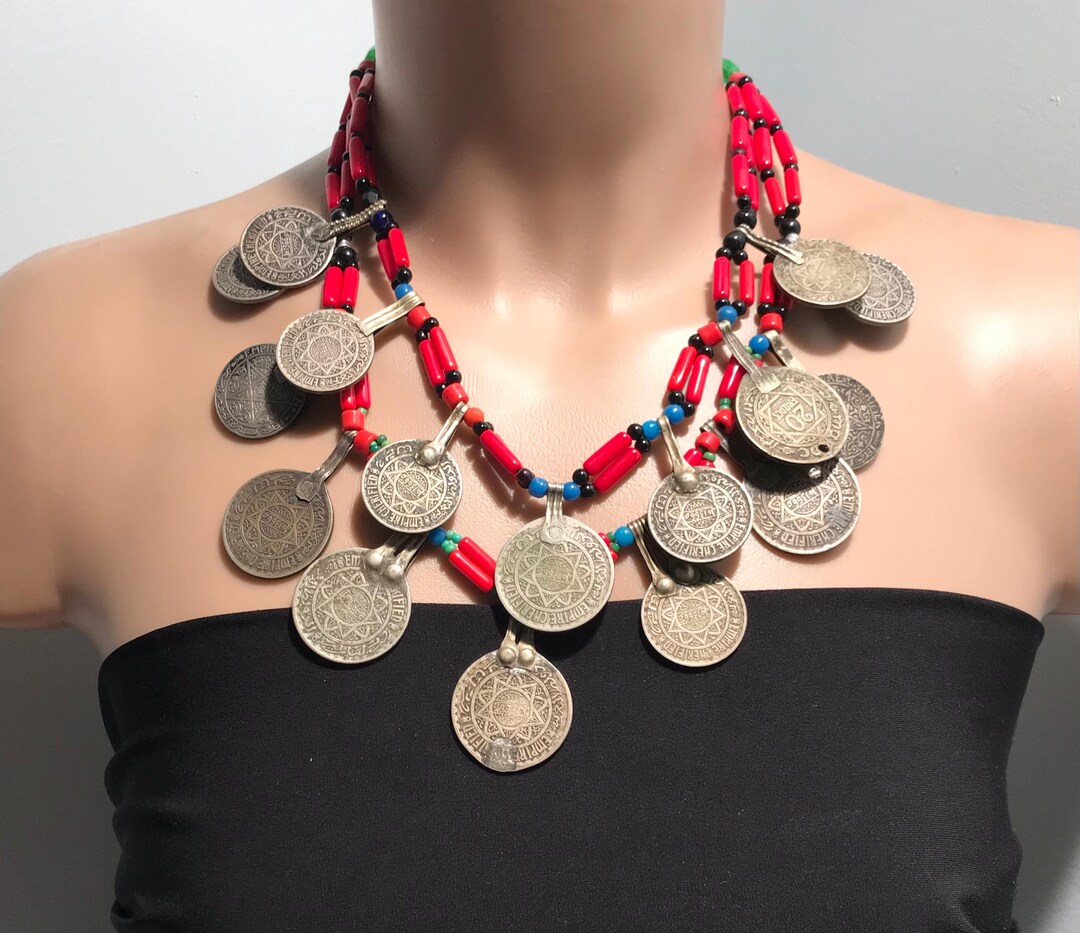 Moroccan Necklace, Coins Moroccan Necklace , Necklace , Vintage ...