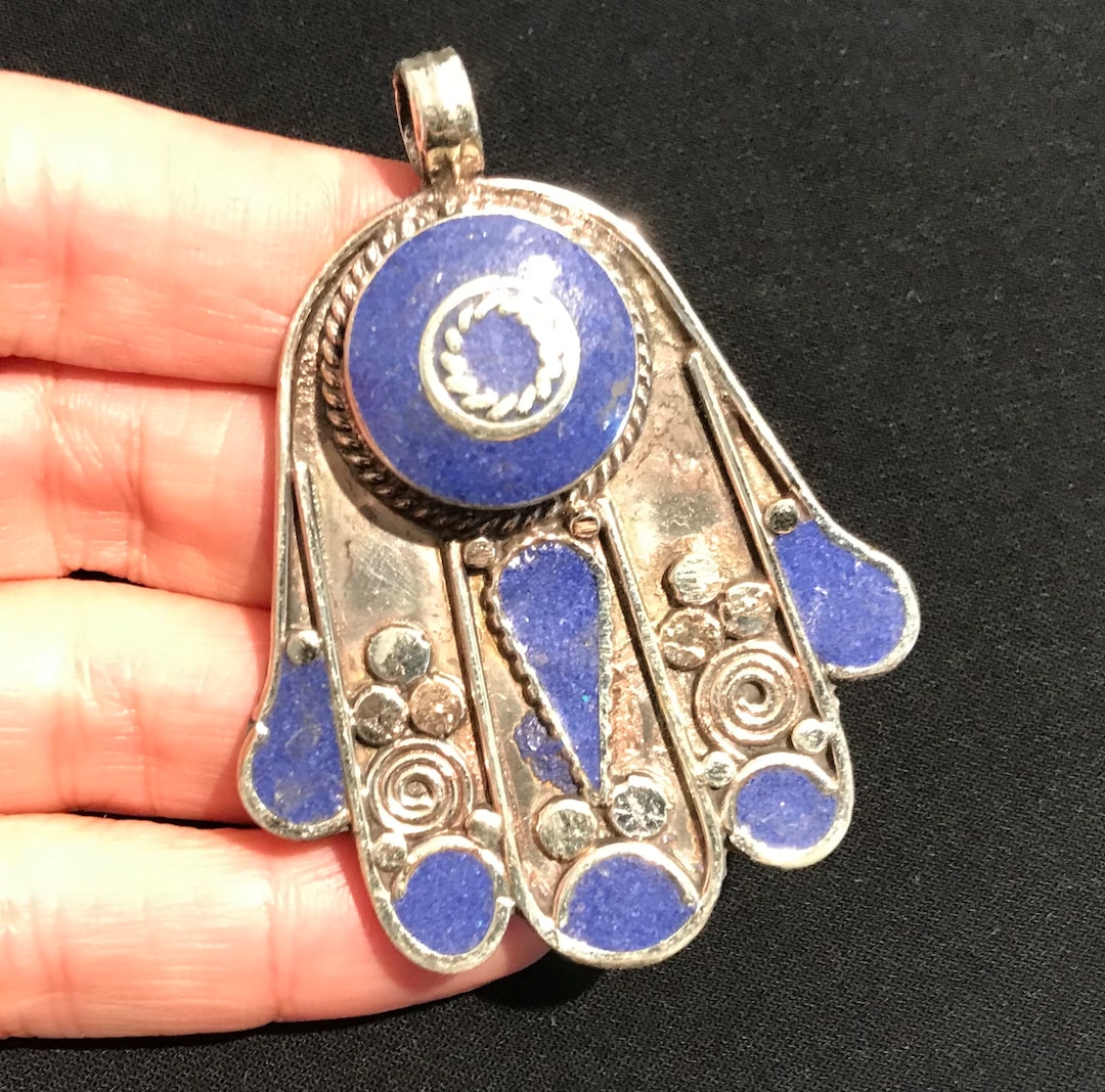Khamsa Pendant Hands of Fatima Protection Pendent Spiritual Pendant Pendant Vintage Pendant hand ...