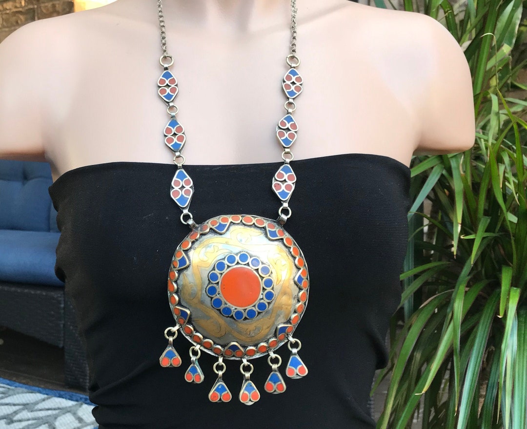 Vintage Necklace,turkmen Jewelry,turkmen Necklace,afghan Kochi Tribe ...