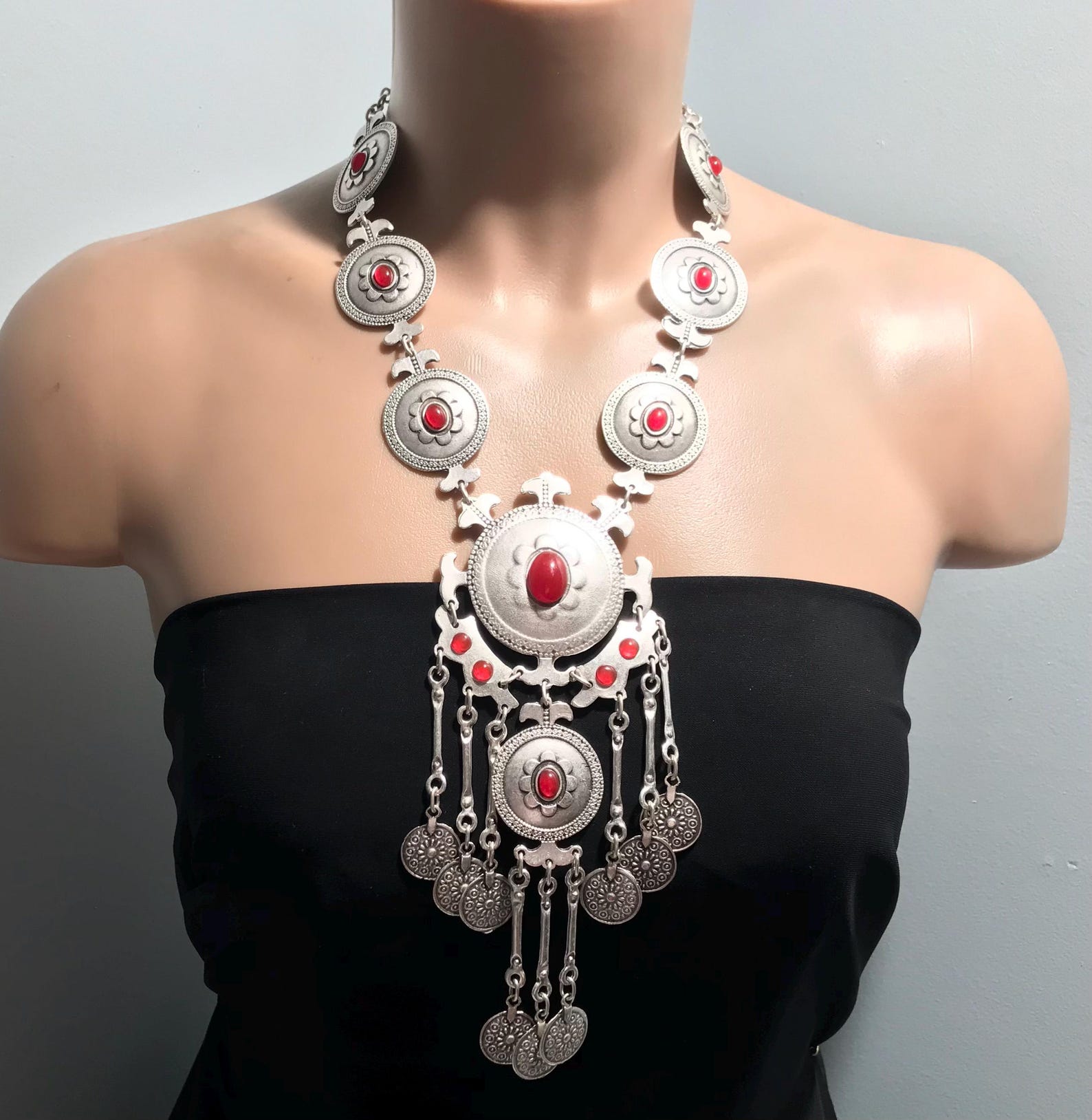 Handmade Boho Statement Necklace, Middle Eastern Style - Etsy