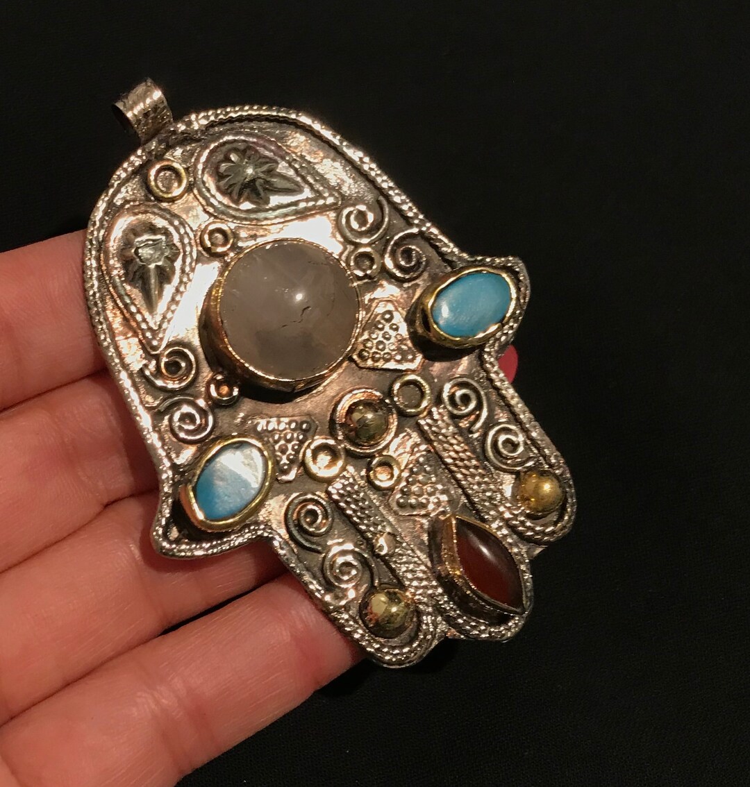 Khamsa Pendant,khamsa Hands of Fatima,protection Pendent,khamsa Jewelry ...