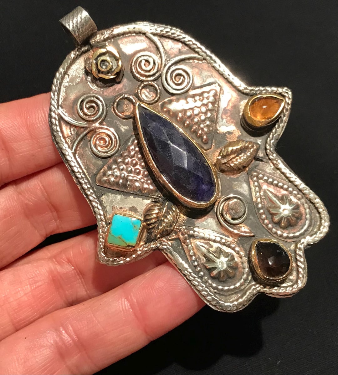 Khamsa Pendant,khamsa Hands of Fatima,protection Pendent,khamsa Jewelry ...