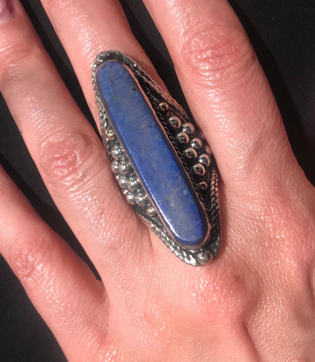 Size 9 - Ethnic Ring Afghan Lapis Lazuli Ring-darring-tribal Kuchi Ring ...