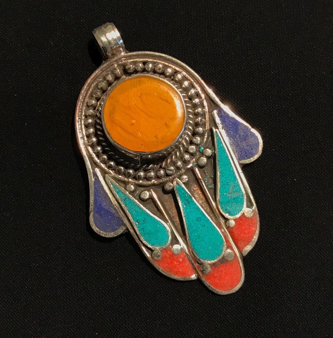 Vintage Khamsa Hand Pendant: Middle Eastern Protection Amulet - Etsy