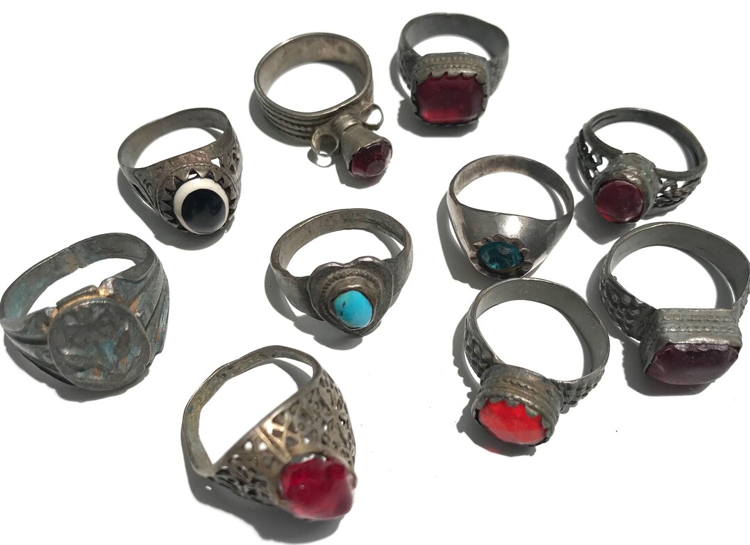 Tribal Rings Mixed Lots Vintage Rings Kuchi Ring,ring, Vintage Jewelry ...