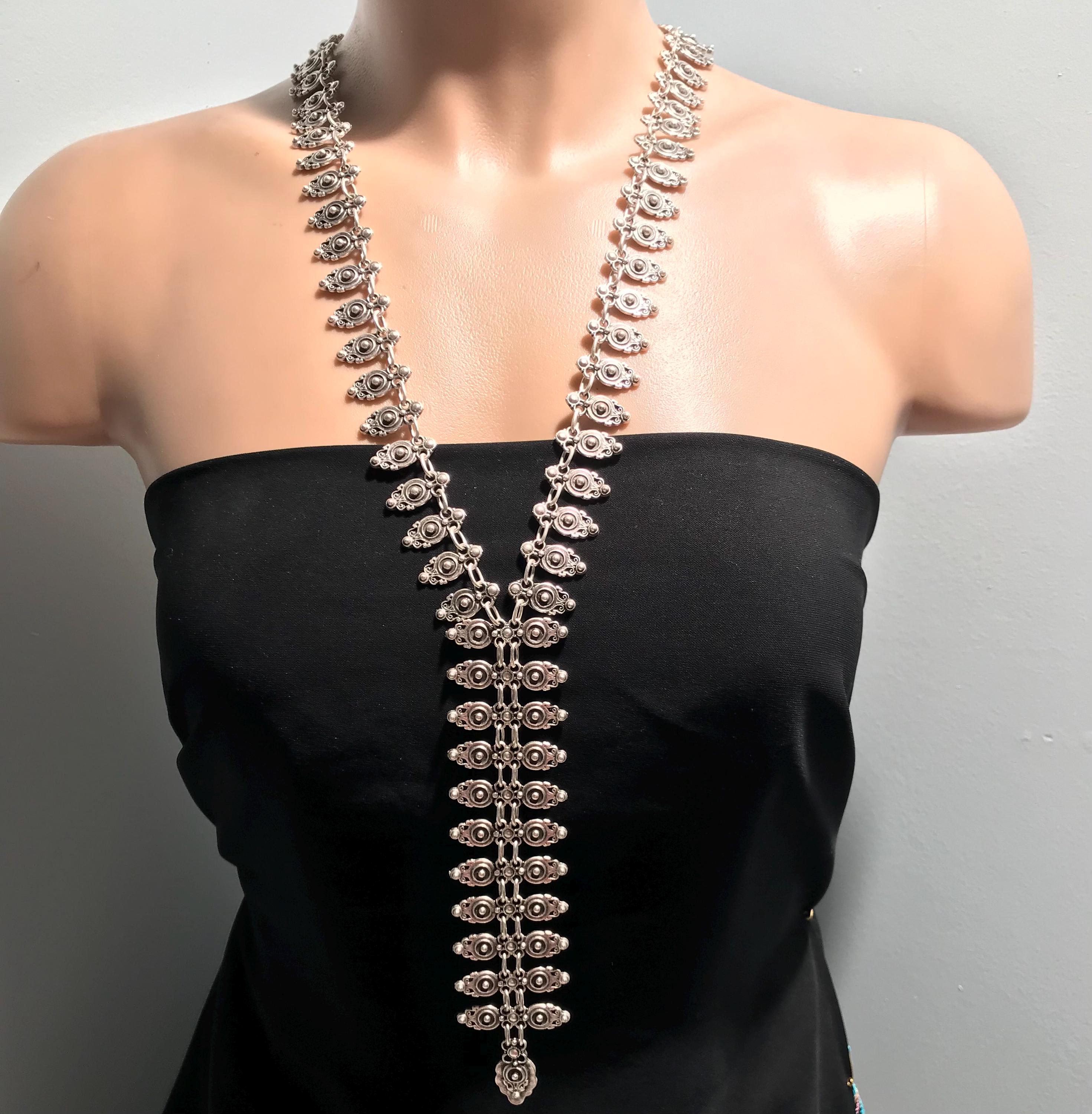 Handmade Middle Eastern Necklace: Boho Tribal Metal Statement Jewelry ...