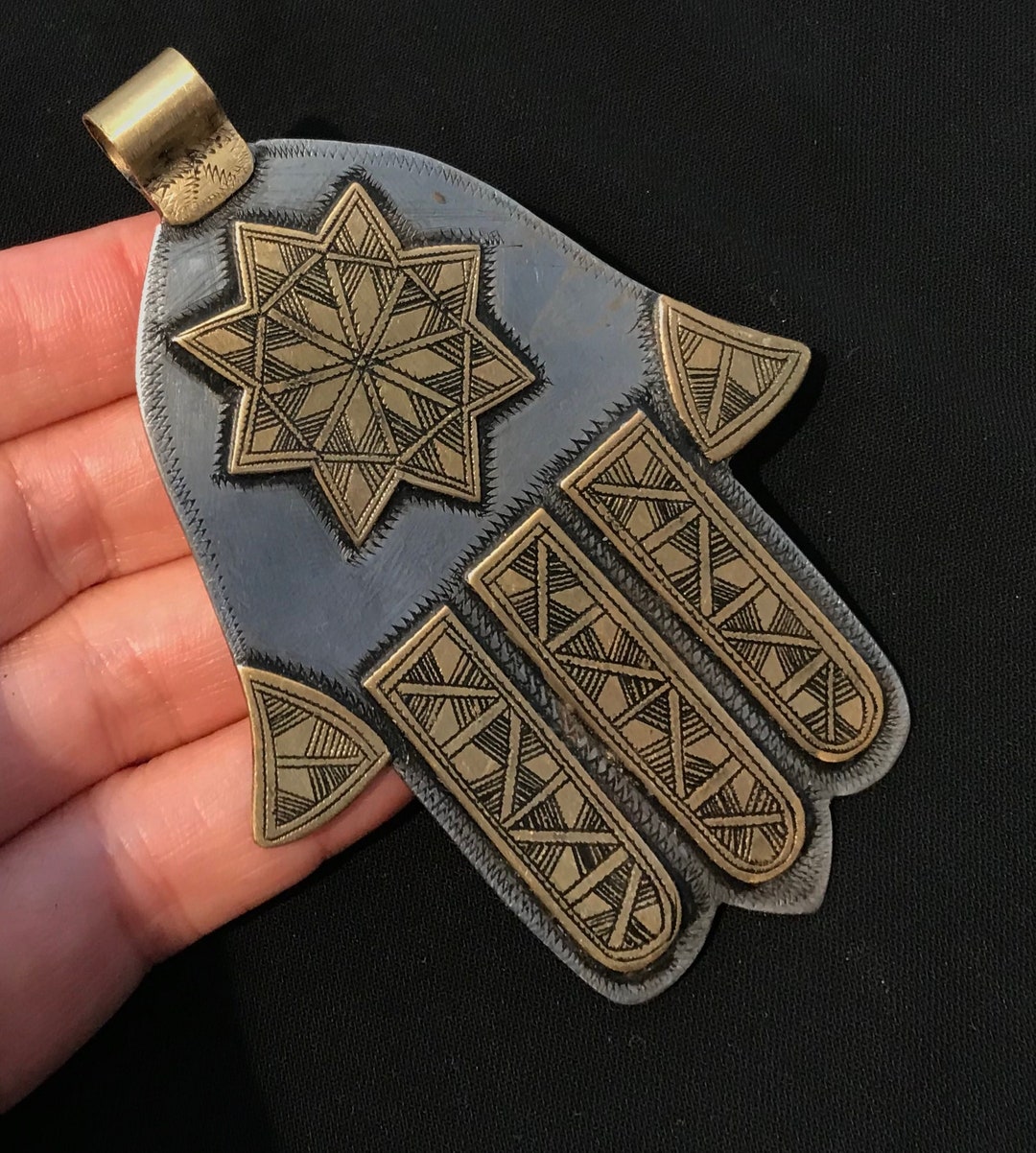 Khamsa Pendant , Hands of Fatima Pendant- Protection Pendent , Amulet , Hamsa Jewelry, Hamsa ...