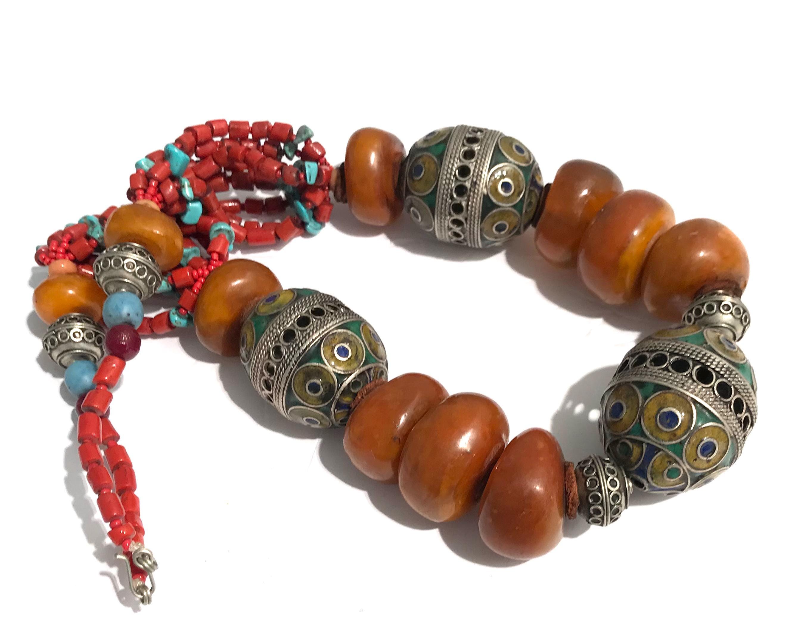 Berber Necklace Moroccan Enamel Necklace Tribal Jewelry - Etsy