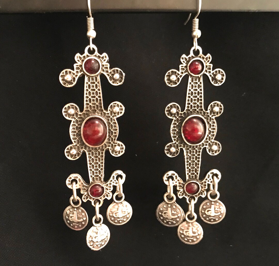 Tribal Earring- Nomadic Earring- Tribal Jewelry , Middle Eastern Jewel ...
