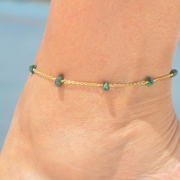 Stone Anklet - Etsy