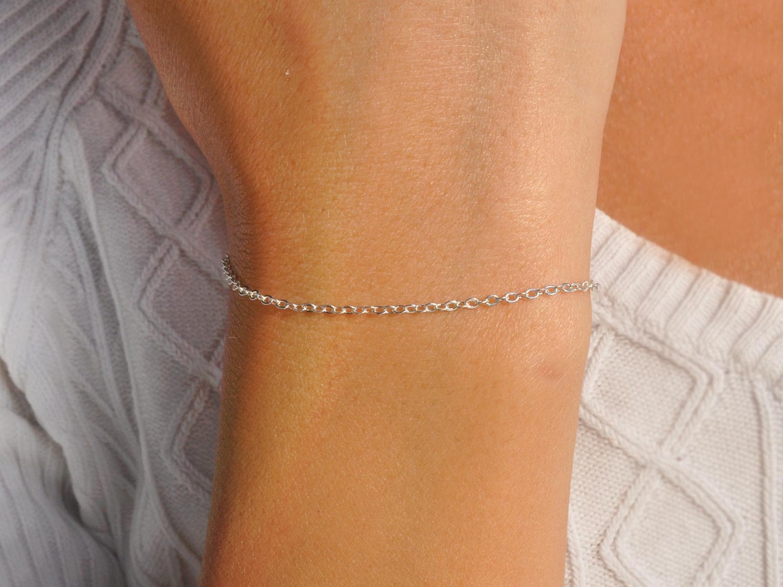 Silver Chain Bracelet Silver Plated or Sterling Silver - Etsy