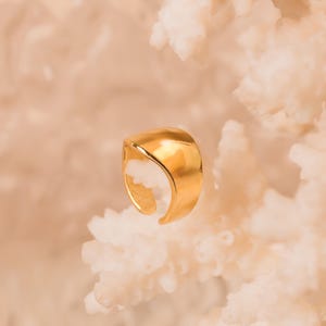 Bold Ear Cuff • No Piercing Required • Thick Irregular Earcuff Earring • 18K Gold Vermeil or ...