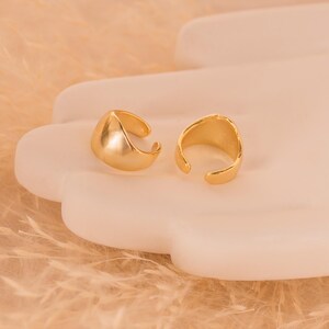 Bold Ear Cuff • No Piercing Required • Thick Irregular Earcuff Earring • 18K Gold Vermeil or ...