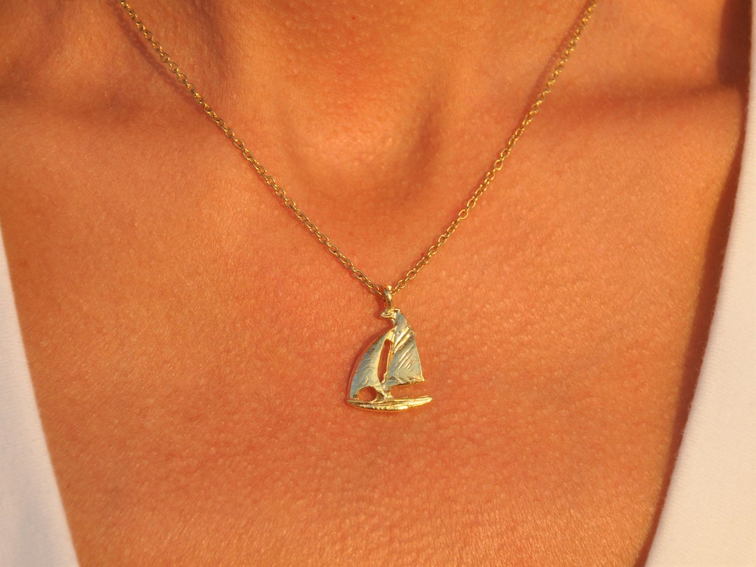 Gold Sailboat Necklace | Sailing Boat Charm Necklaces for Women, Dainty ...