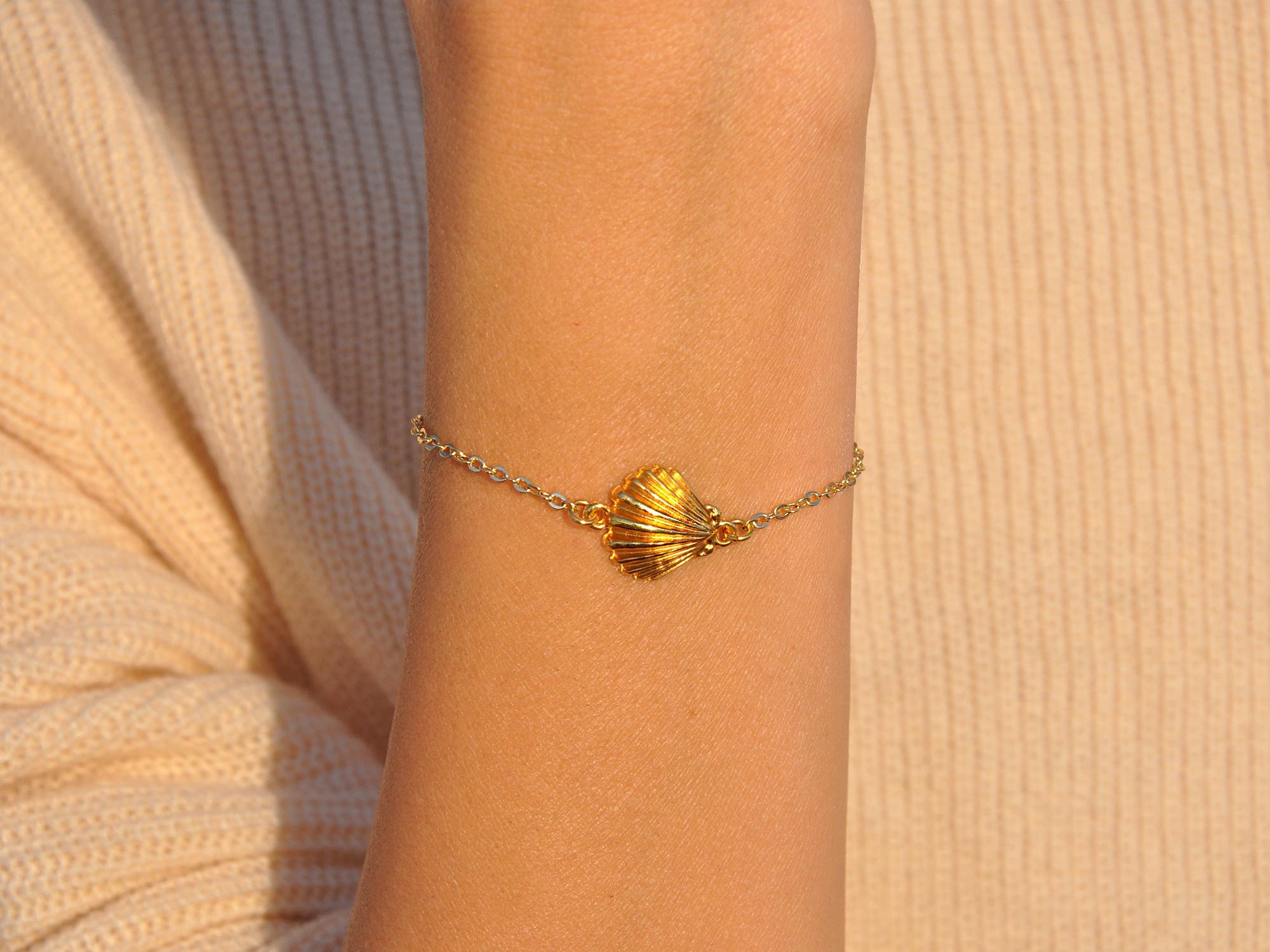 Shell Bracelet Personalized Gold Silver Sea Shell Charm | Etsy