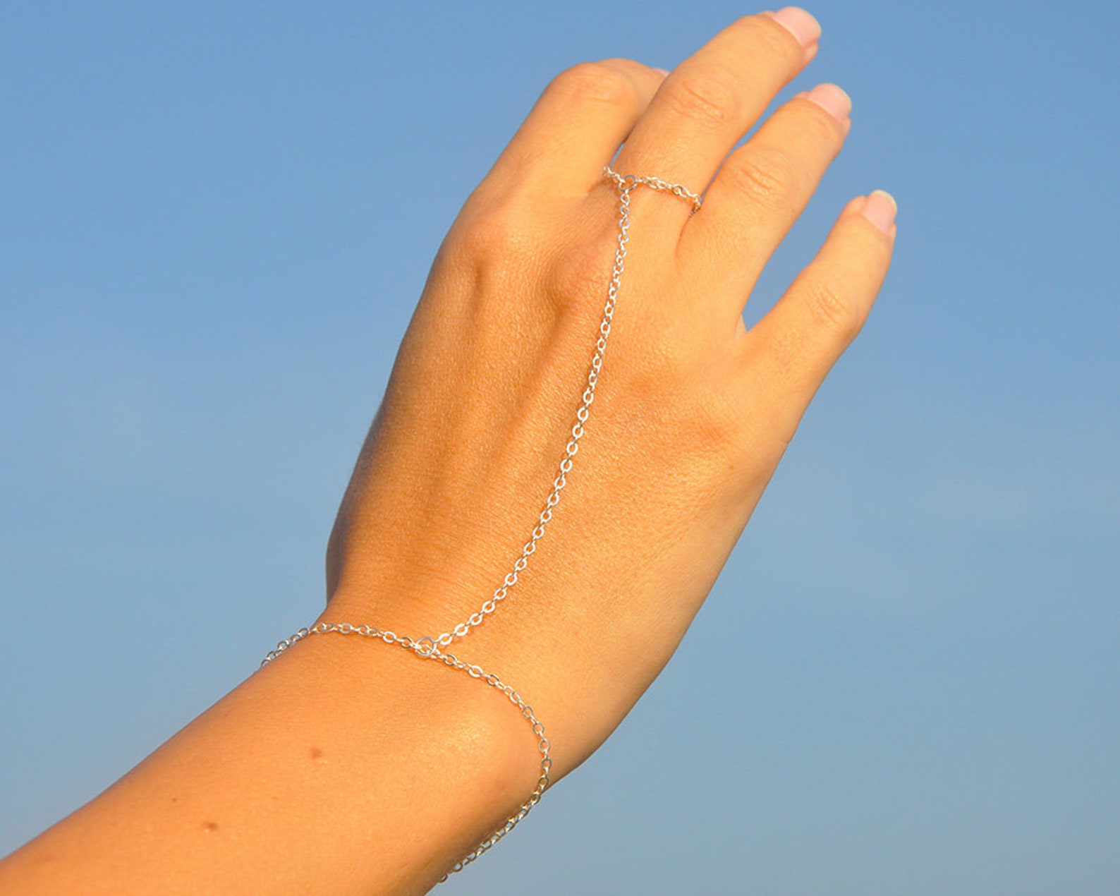 Rose Gold Chain Bracelet Hand Chain Bracelet Lariat - Etsy