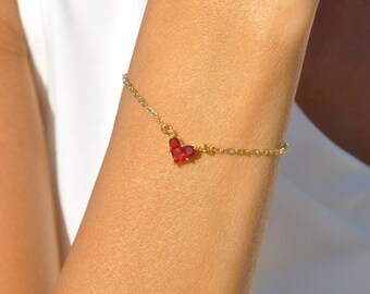 Red Heart Bracelet - Etsy