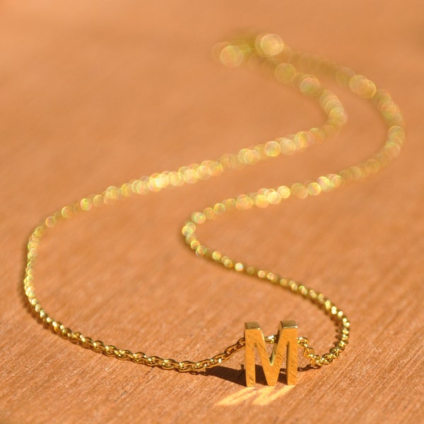 Letter M Necklace - Etsy
