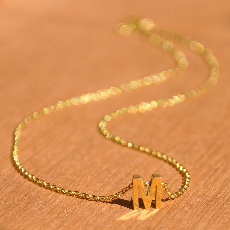 M Necklace - Etsy