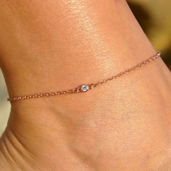 Diamond Ankle Bracelet - Etsy