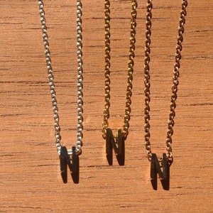 N Necklace | Initial N Necklace, Letter N Necklace, Initial Jewelry ...