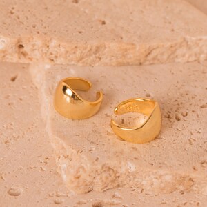 Bold Ear Cuff • No Piercing Required • Thick Irregular Earcuff Earring • 18K Gold Vermeil or ...