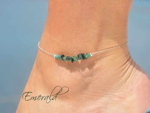 Emerald anklet store