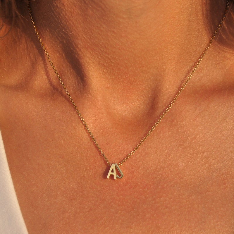 Two Initial Necklace - Etsy