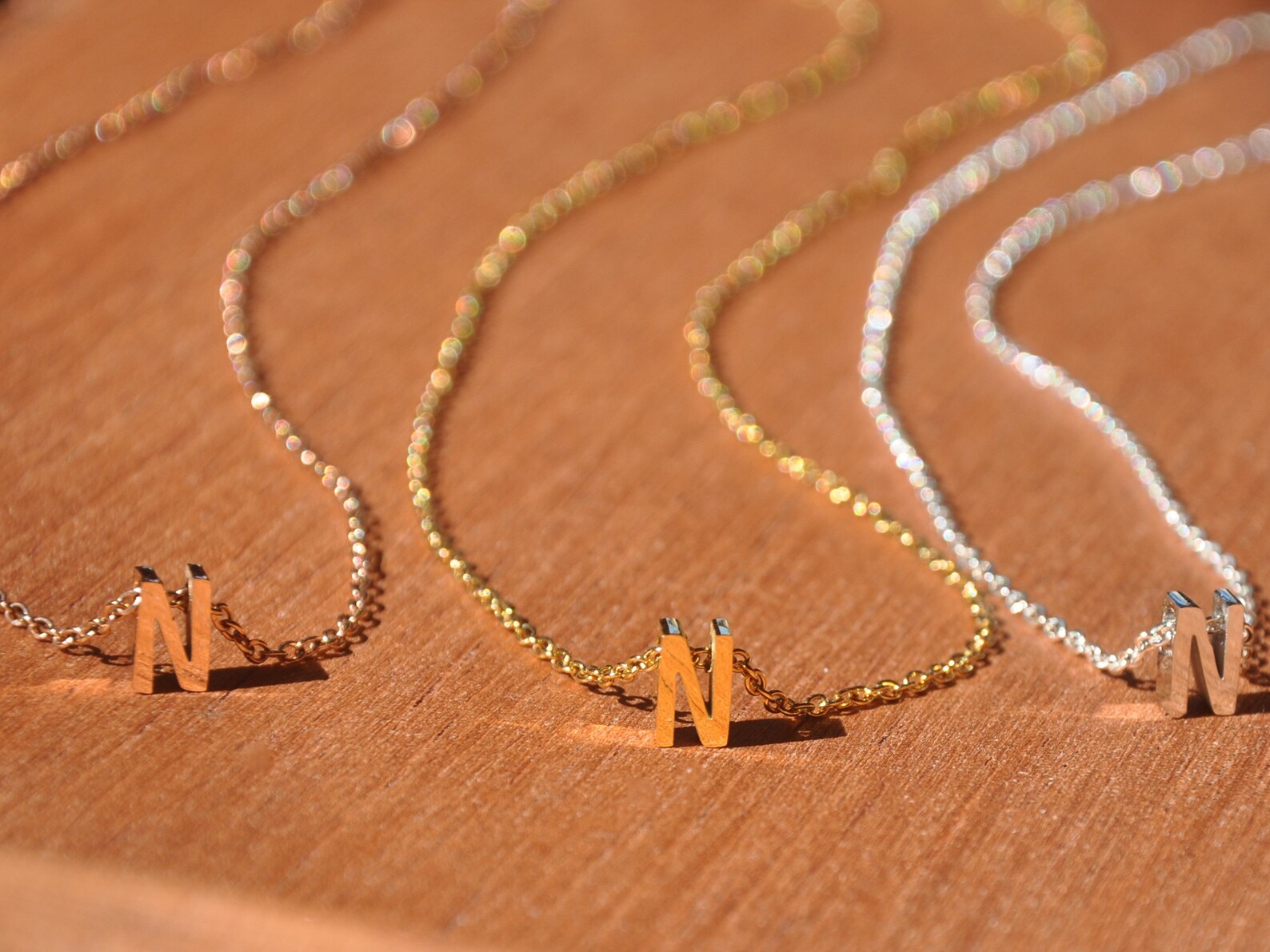 N Necklace Initial N Necklace Letter N Necklace Initial - Etsy