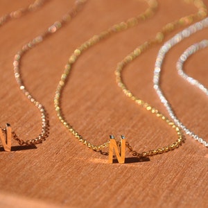 N Necklace | Initial N Necklace, Letter N Necklace, Initial Jewelry ...