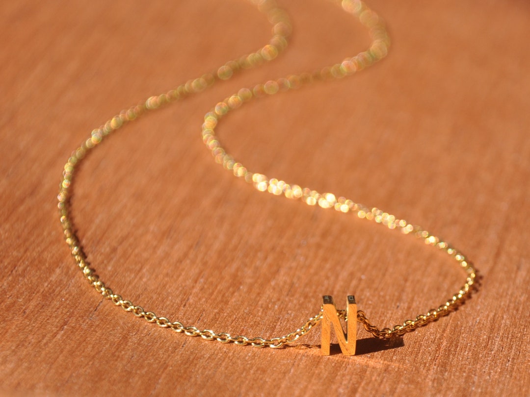 N Necklace | Initial N Necklace, Letter N Necklace, Initial Jewelry ...