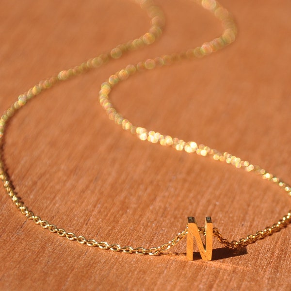Letter N Necklace - Etsy