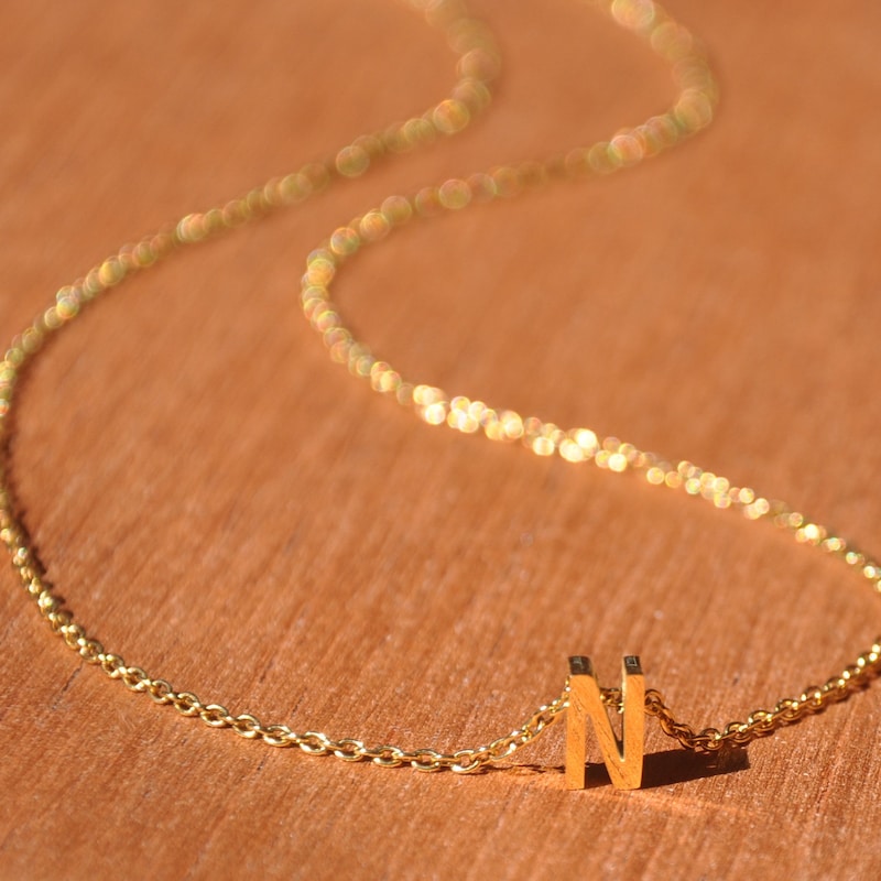Letter N Necklace - Etsy