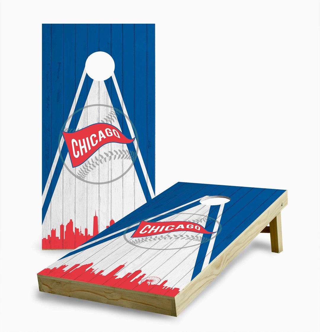 Chicago MLB Team Cornhole Set With Bags Custom Cornhole Game Outdoor ...