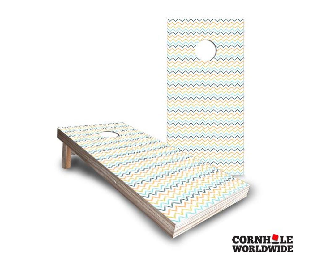 Chevron Pattern Cornhole Boards Set Perfect for Game Lover - Wooden ...