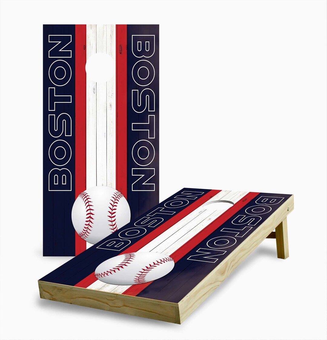 Boston MLB Baseball Team Cornhole Set With Bags Custom Cornhole Game ...